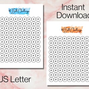 Printable Money Challenge Bundle | 5 Dollar Challenge | Money Savings ...