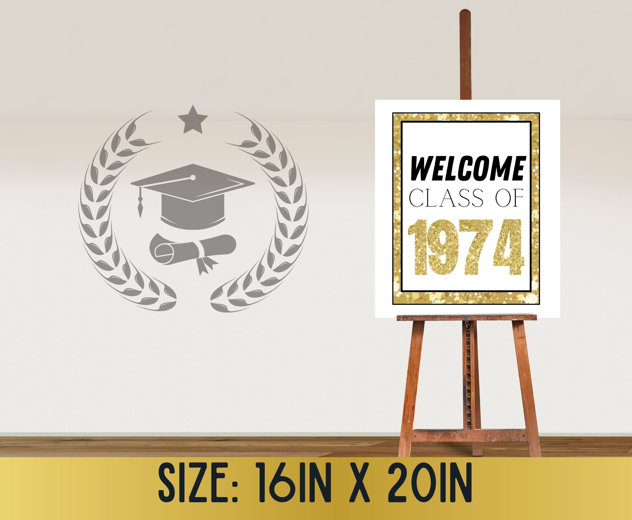 Class of 1974 Sign Bundle: Welcome Class of 1974 & Let's Party Like It ...