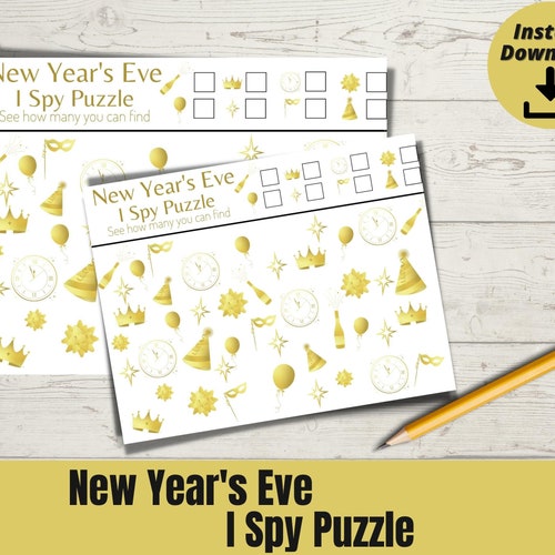 New Years Eve I Spy Game New Years Party Games for Kids - Etsy