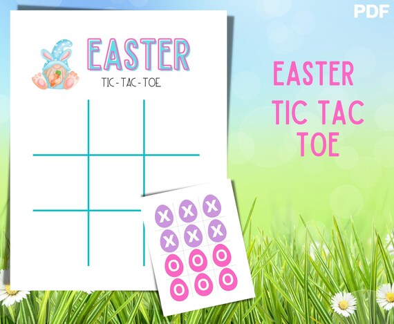 Printable Easter Tic Tac Toe Easter Activities Games for | Etsy