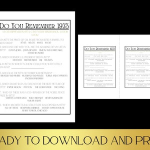 Class of 1973 Bundle, 50th Class Reunion Printable, Welcome Class of ...