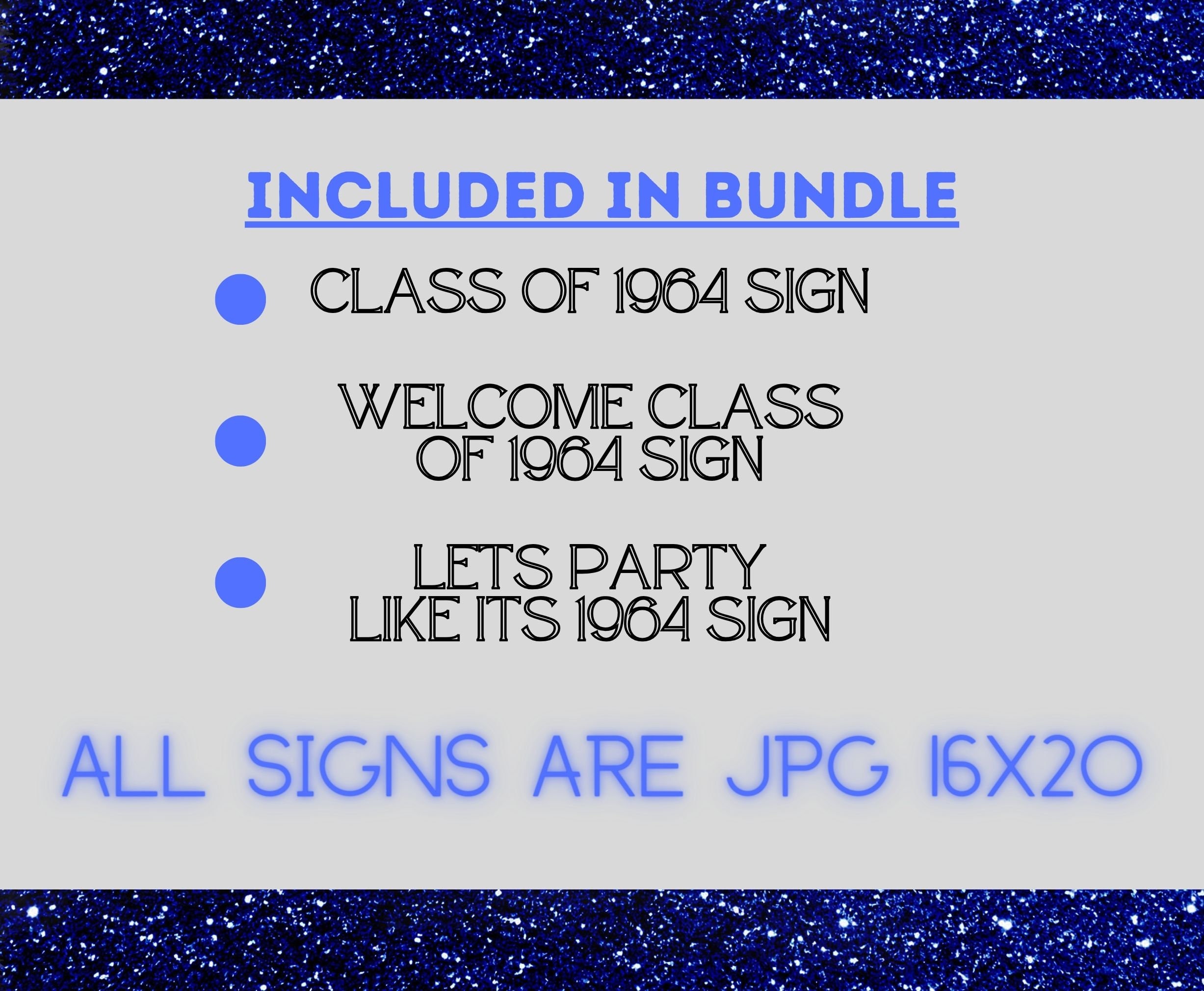 1964 Class Reunion Sign: Welcome & Party Decor (digital Download) - Etsy