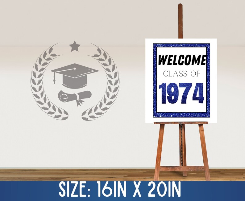 Class of 1974 Sign Bundle: Welcome Class of 1974 & Let's Party Like It ...