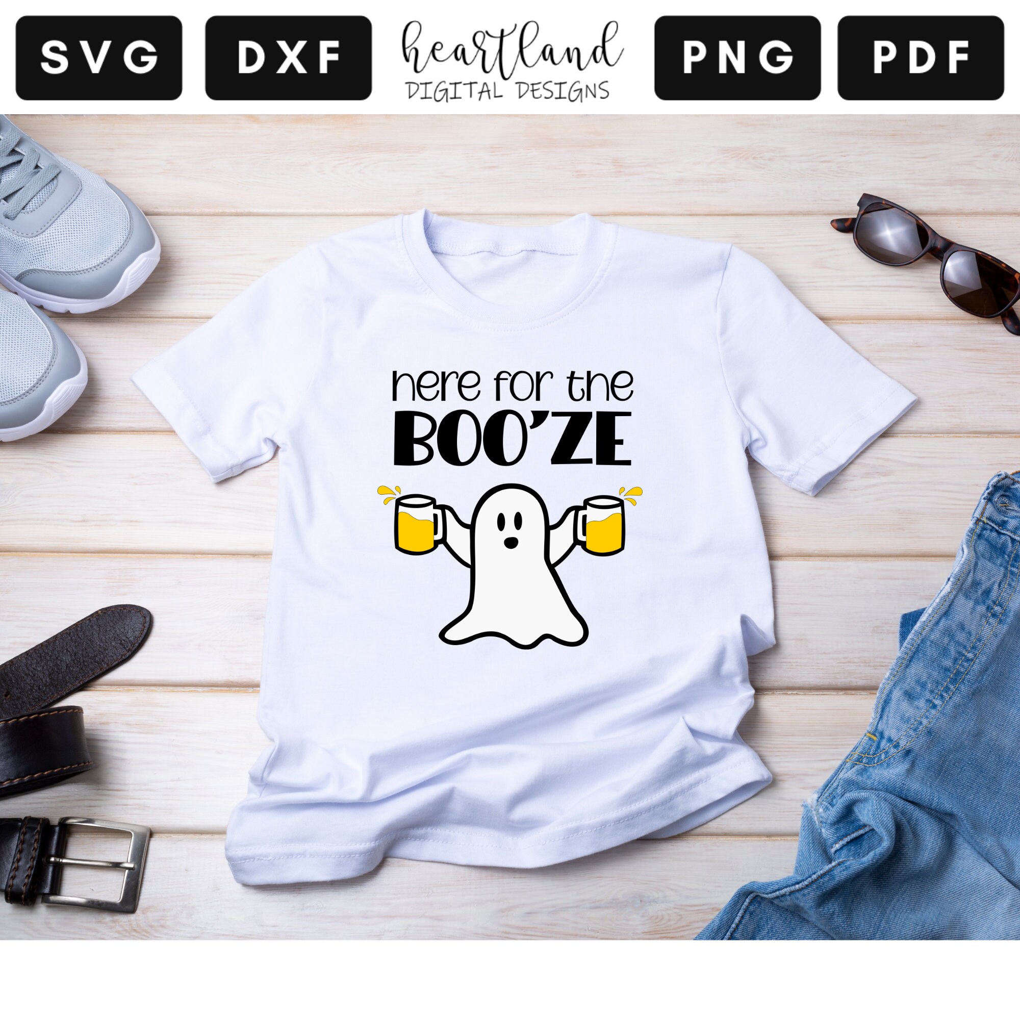 Ghost With Alcohol Bundle - "here for the Boos", Ghost Clip Art Svg ...