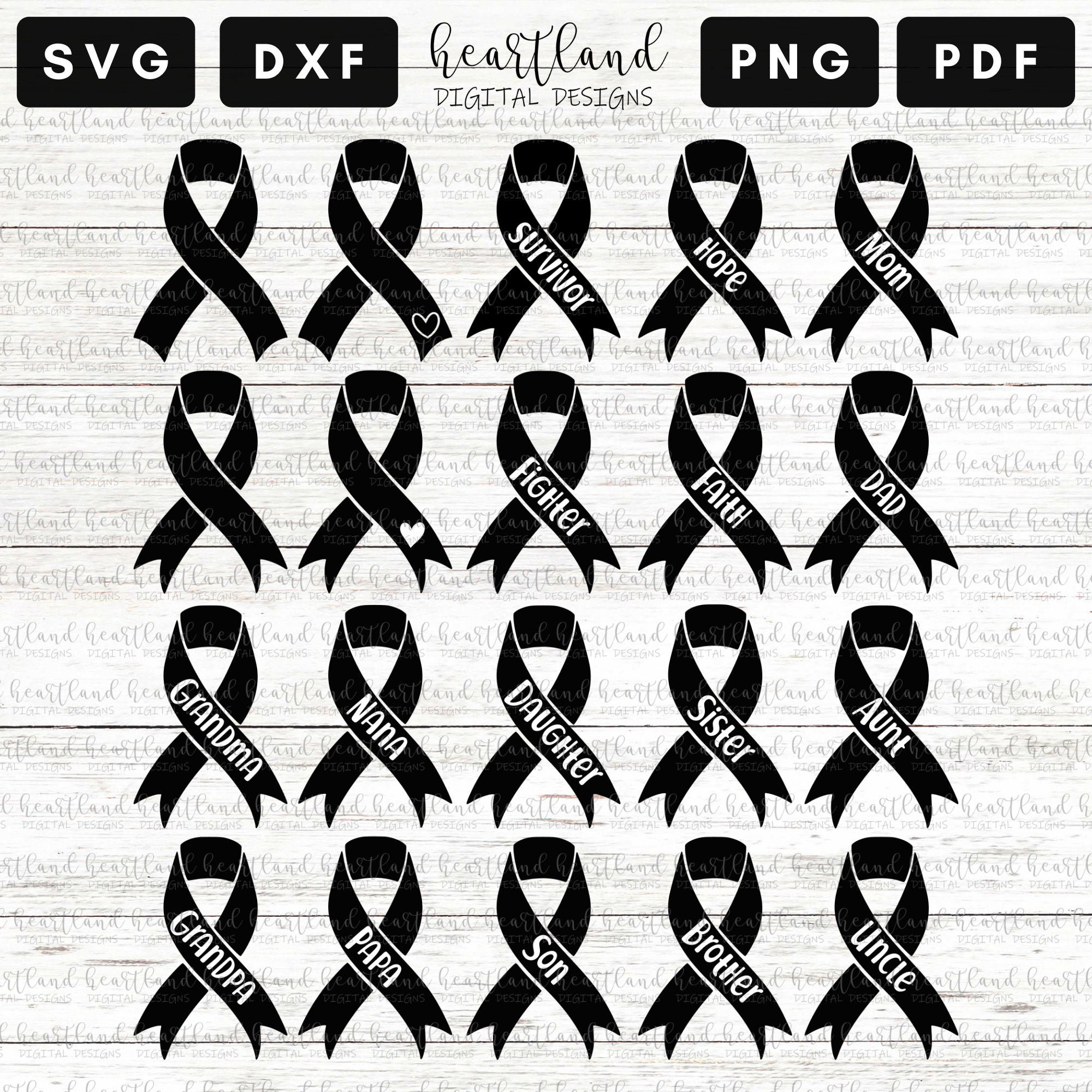 Multiple Cancer Ribbons With Names - Digital Download - Etsy