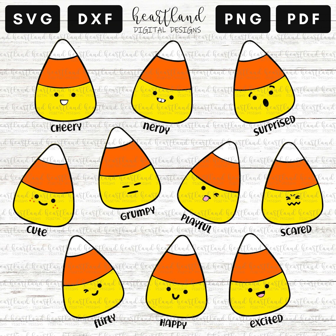 Halloween Candy Corn - Cute Cartoon Candy Corn Bundle - Etsy