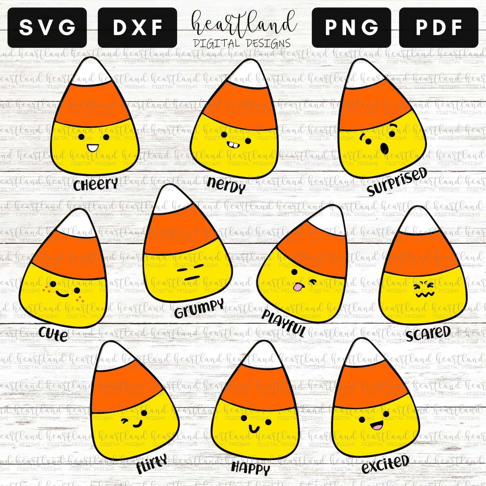 Halloween Candy Corn - Cute Cartoon Candy Corn Bundle - Etsy