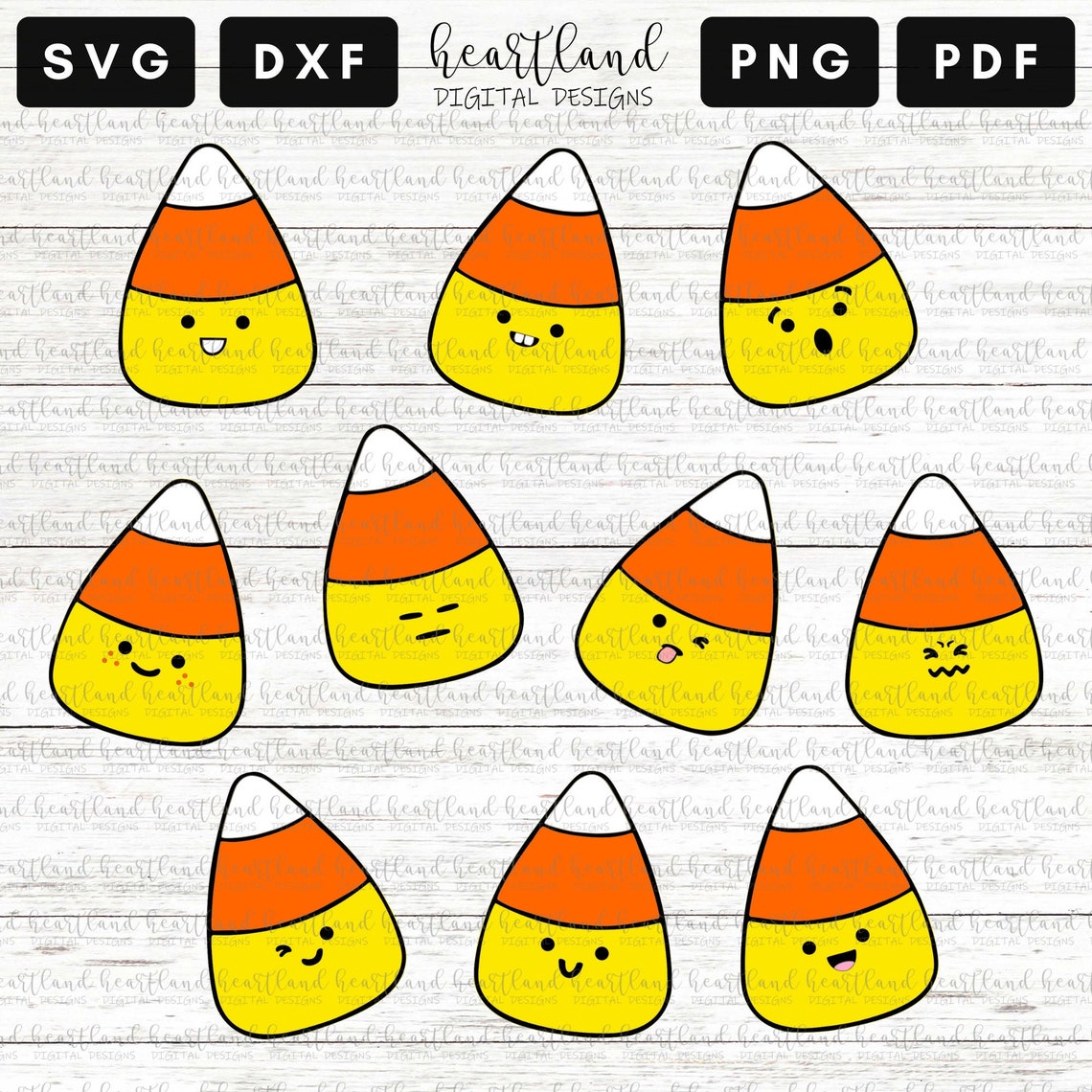 Halloween Candy Corn - Cute Cartoon Candy Corn Bundle - Etsy