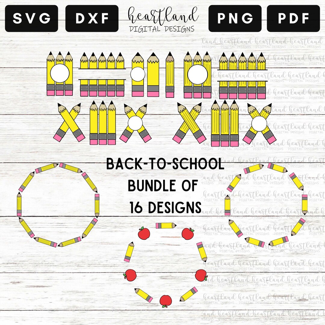 Ultimate Back-to-school Pencil Design Bundle SVG for Teacher Gift ...