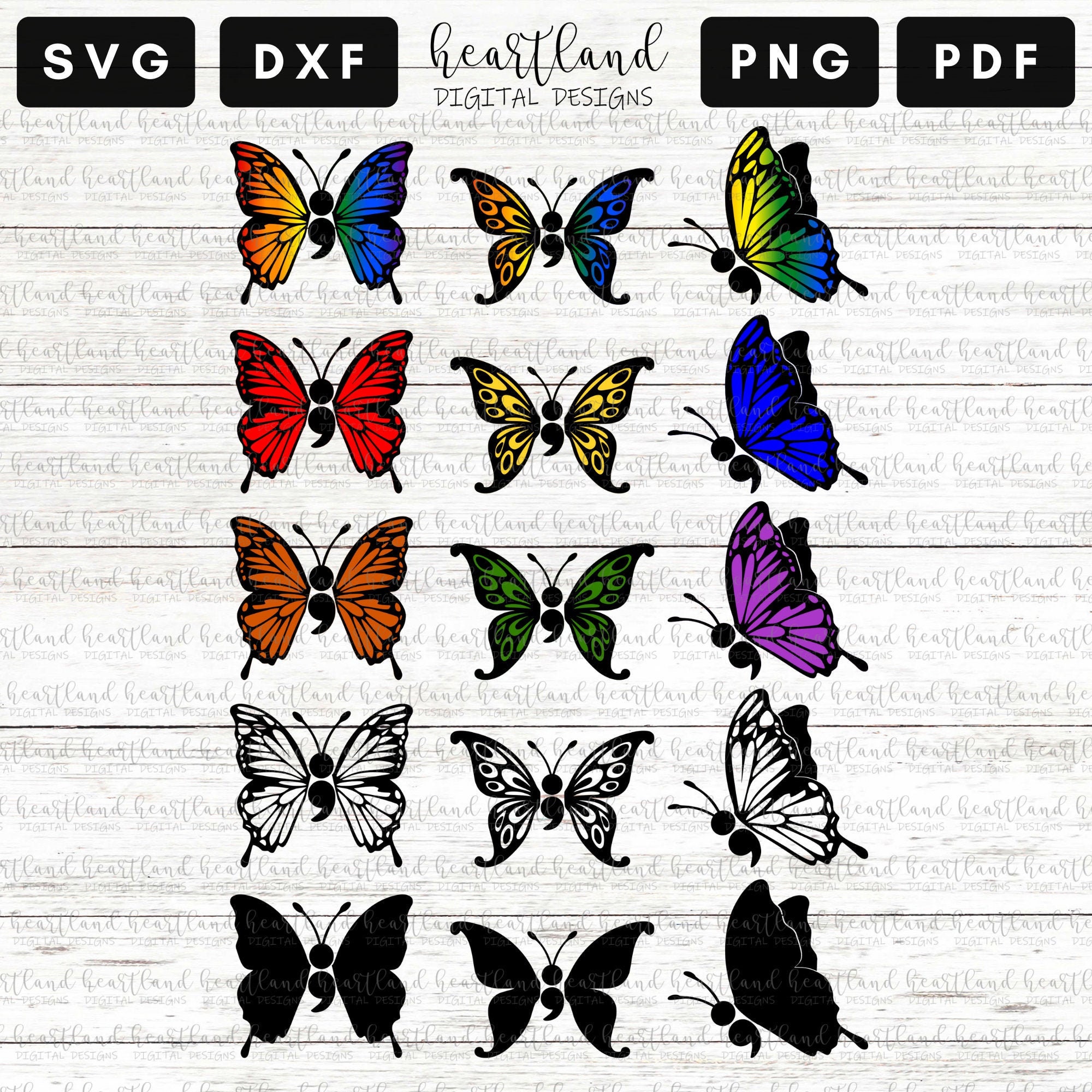 Multiple Semi-colon Butterfly Images - Colorful Images for Suicide ...