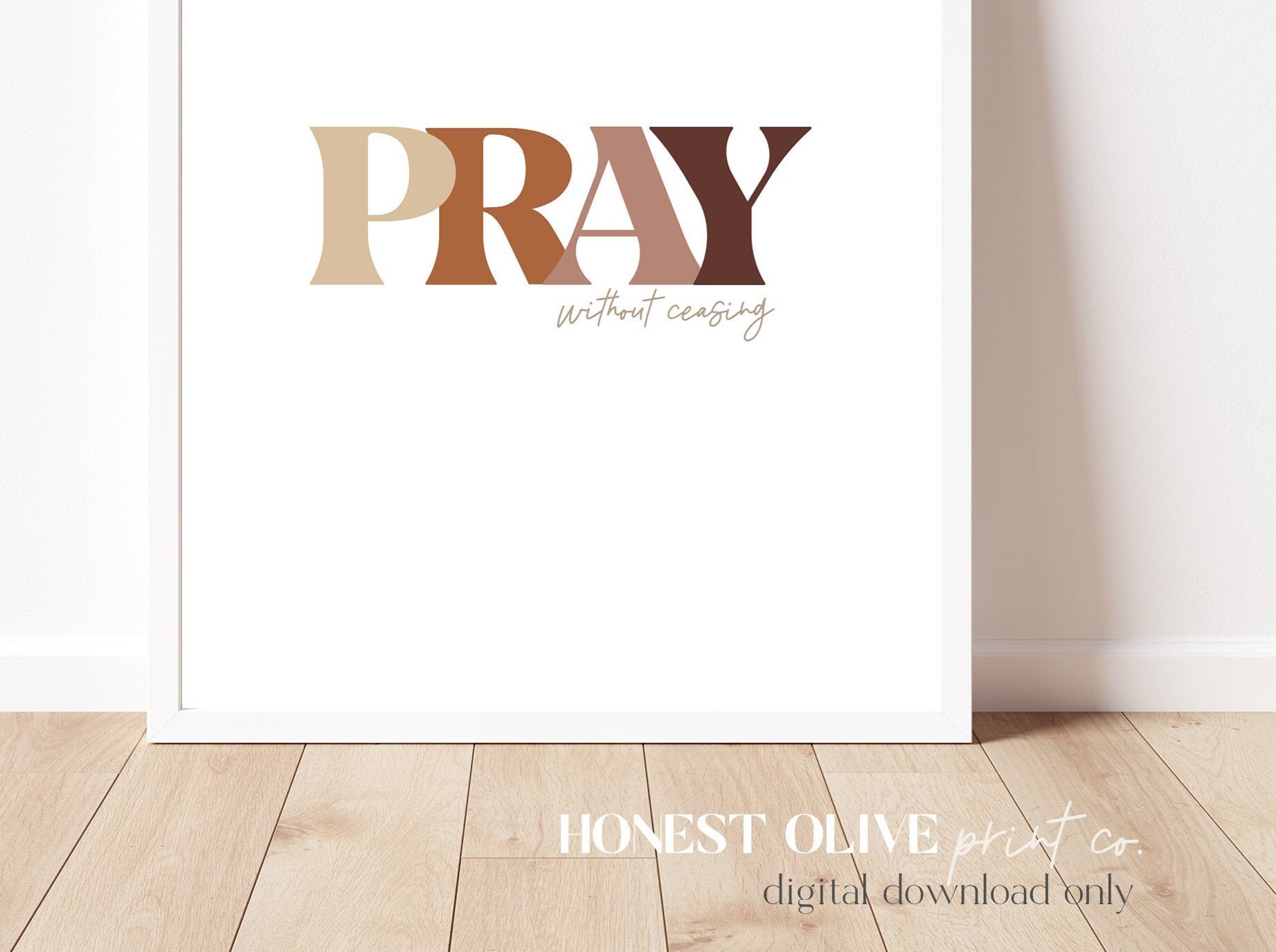 Pray Without Ceasing BOHO Colors Mid-century Modern Design Encouraging ...