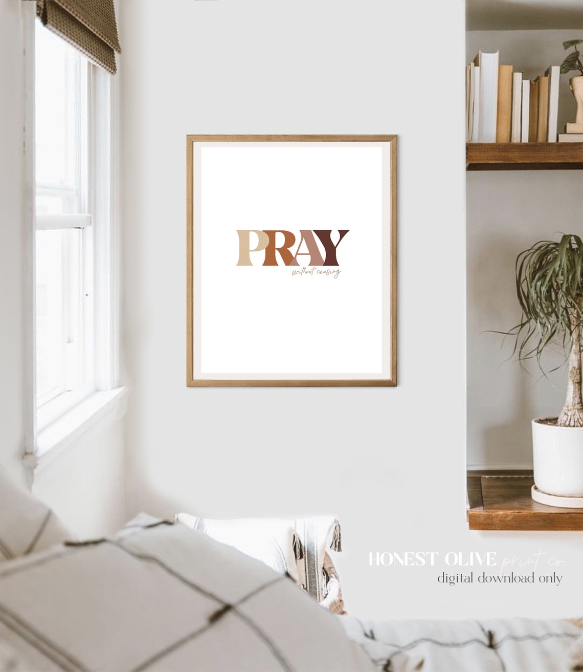 Pray Without Ceasing BOHO Colors Mid-century Modern Design Encouraging ...