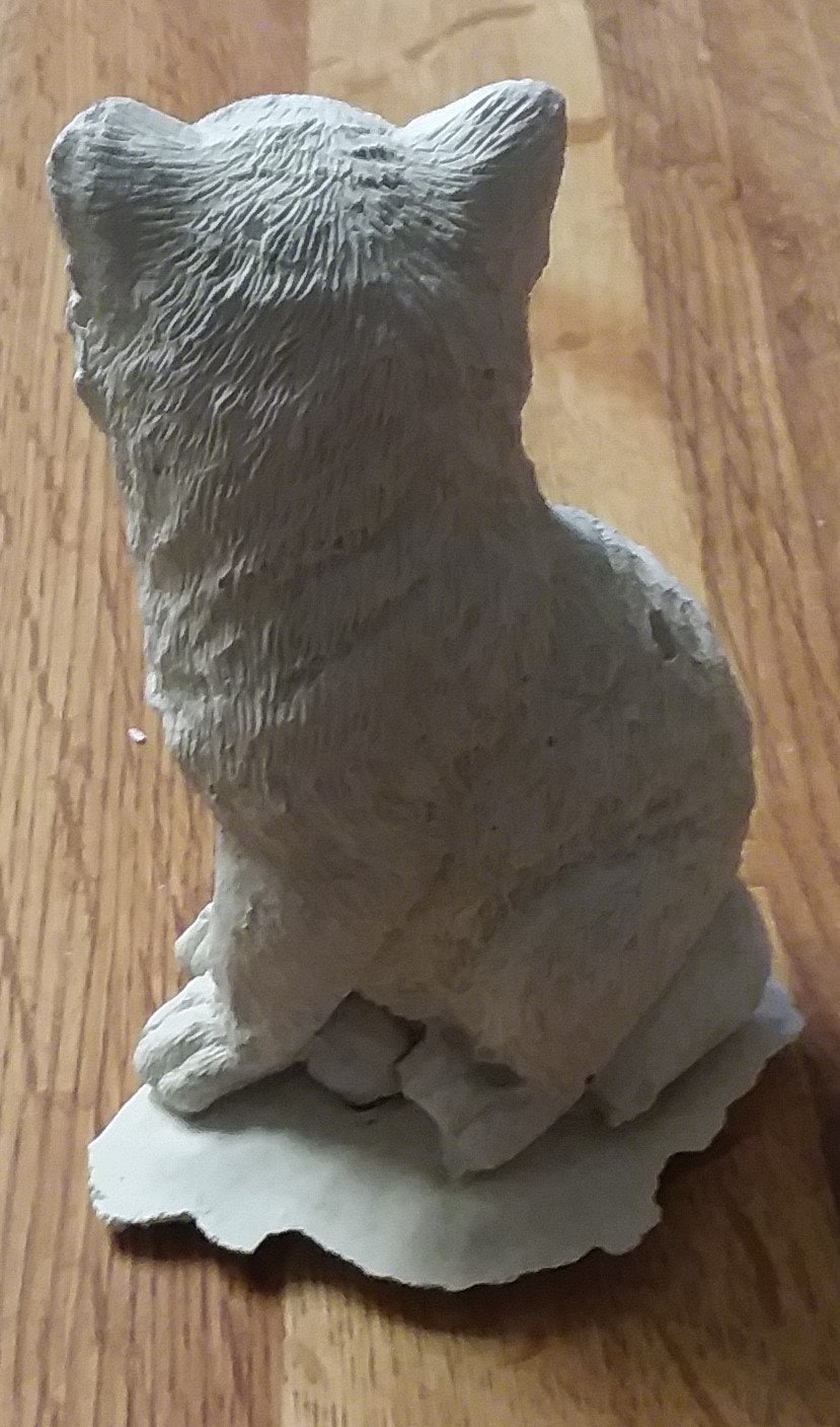 Cat Sitting Short Hair Concrete Statue, Concrete Cat, Pet Memorial, Cat ...