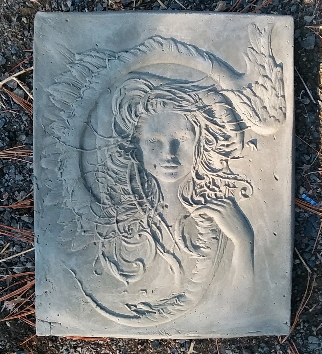Angel Fairy Concrete Plaque: Mythical Wall Hanging (10x8") - Etsy