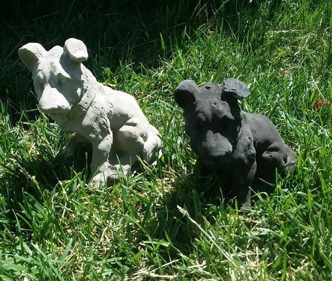 Playful Pup Concrete Statue, Garden Statues, Memorial Statues, Pet ...