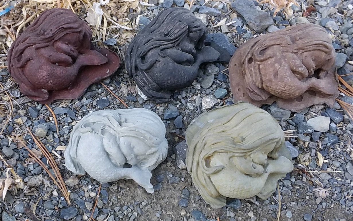 Mermaid Sleeping Small Concrete Statue, Concrete, Mermaid Statue, Wall ...