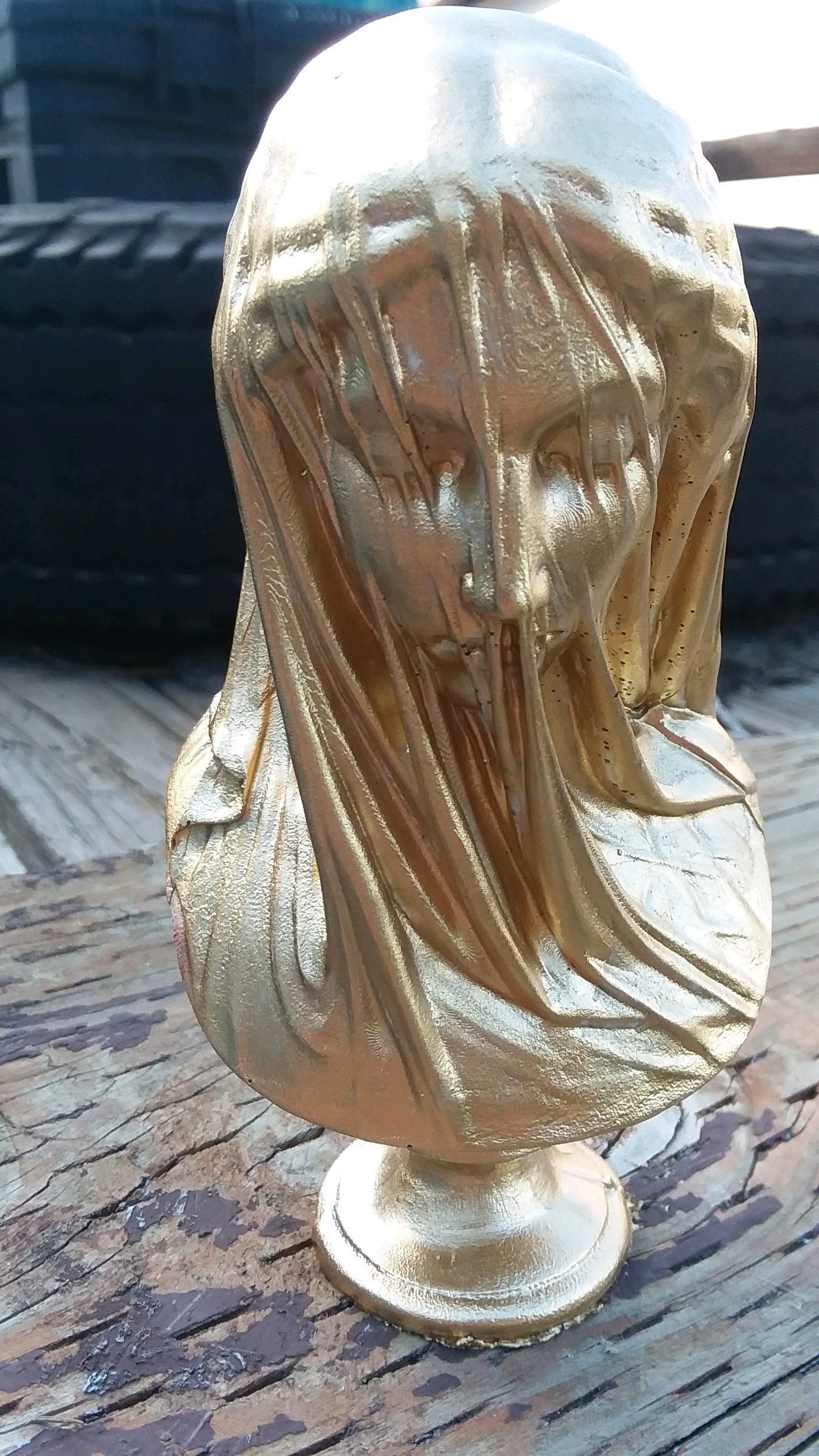 Veiled Maiden Resin Bust on Pedestal Statue - Etsy