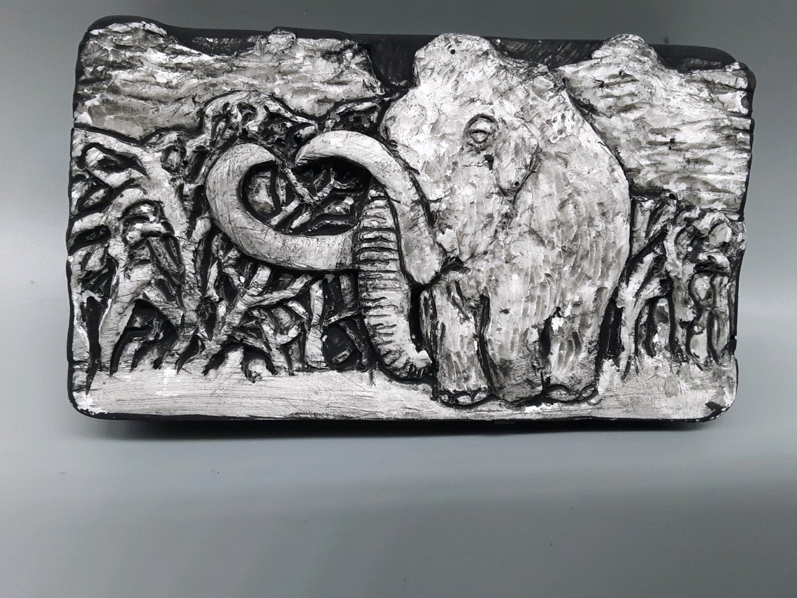 Mammoth Resin Statue Plaque Mammoth Palque Resin Statue - Etsy