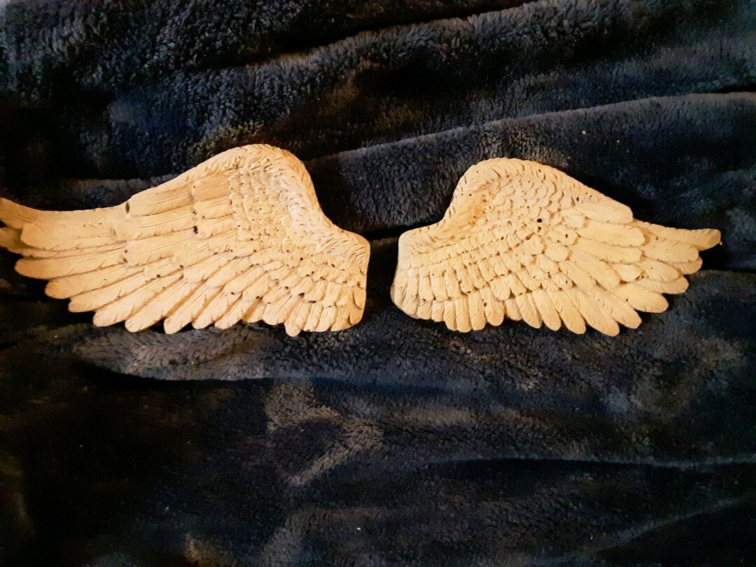 Angel Wings Pair Concrete Plaques, Angel Plaque, Angel, Wings, Memorial ...