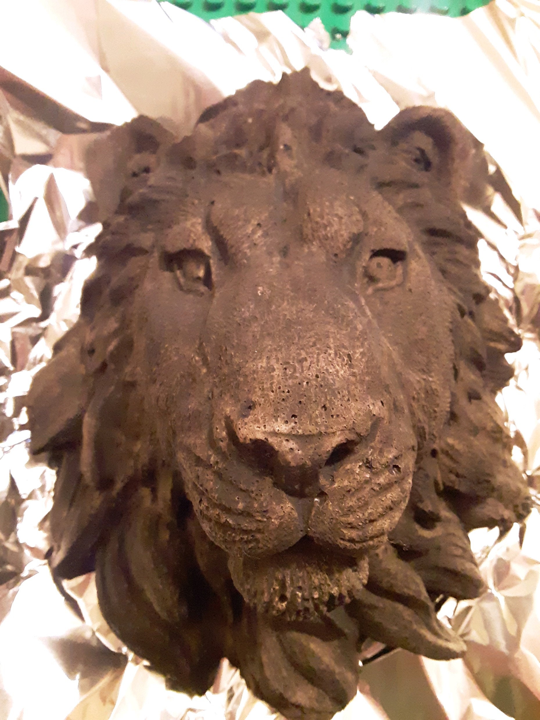 Male Lion Face Concrete Plaque, Lion Plaque, Outdoor Decor, Statue ...