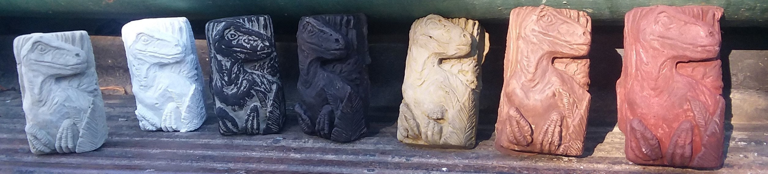 Raptor Small Concrete Plaque, Dinosaur Statue, Concrete Statue ...