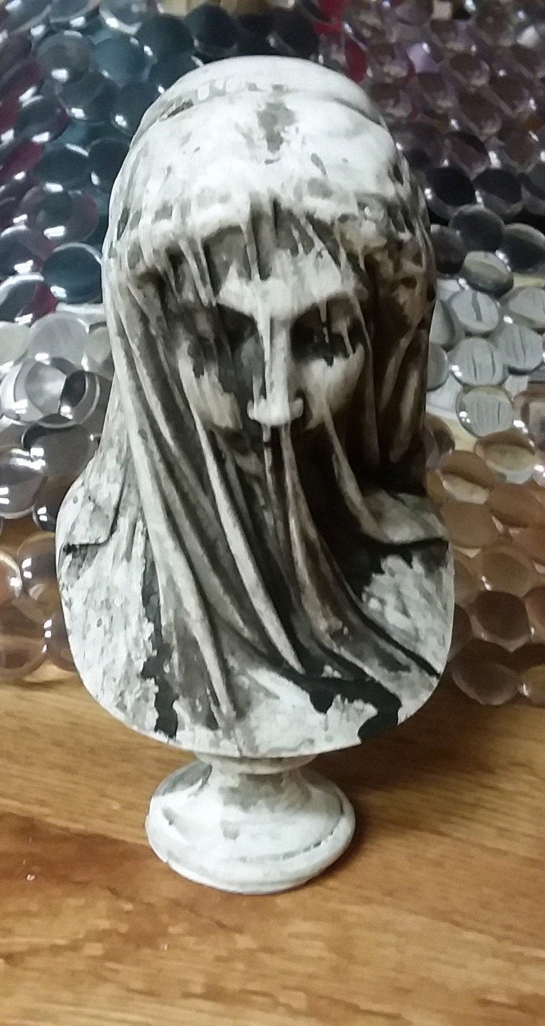 Veiled Maiden Resin Bust on Pedestal Statue - Etsy