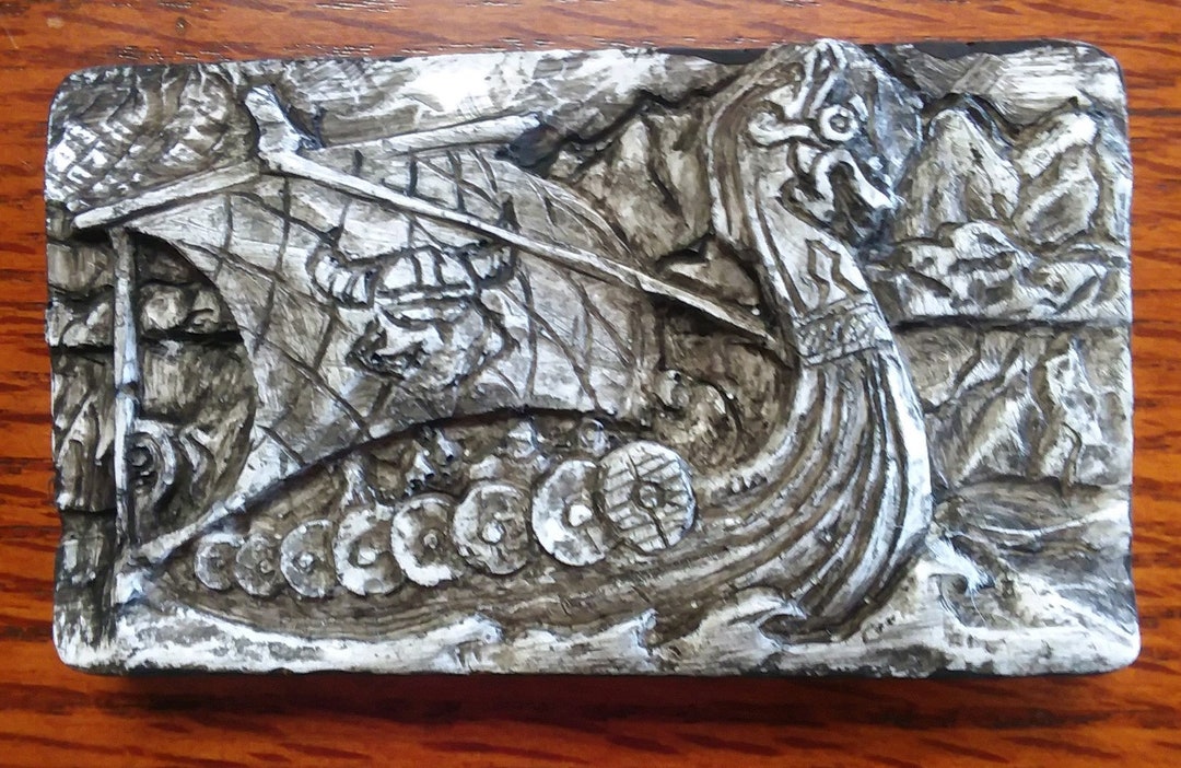 Small Viking Ship Resin Wall Hanging, Home Decor, Plaque, Resin Statue ...