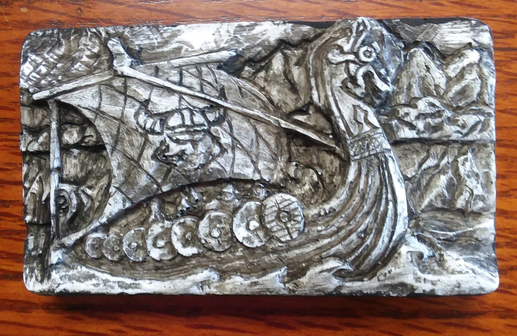 Small Viking Ship Resin Wall Hanging, Home Decor, Plaque, Resin Statue ...