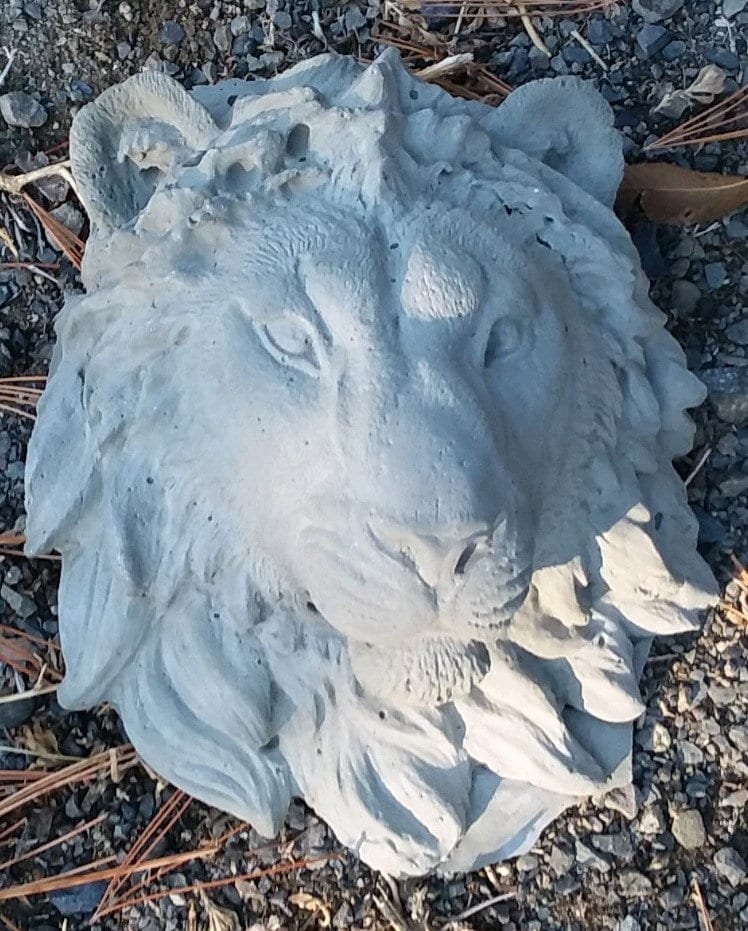 Male Lion Face Concrete Plaque, Lion Plaque, Outdoor Decor, Statue ...