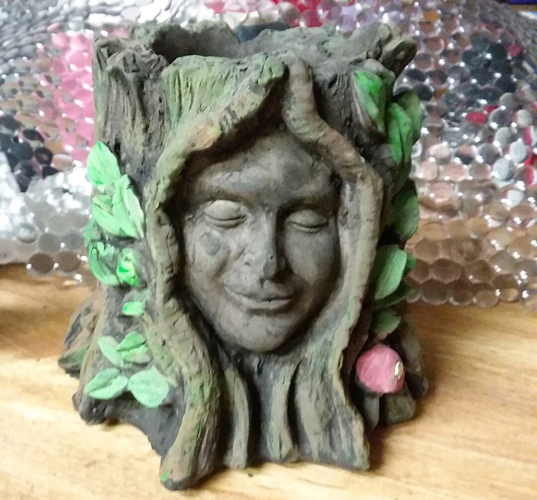 Tree Face Concrete Planter, Fantasy, Tree Planter, Garden Statues ...