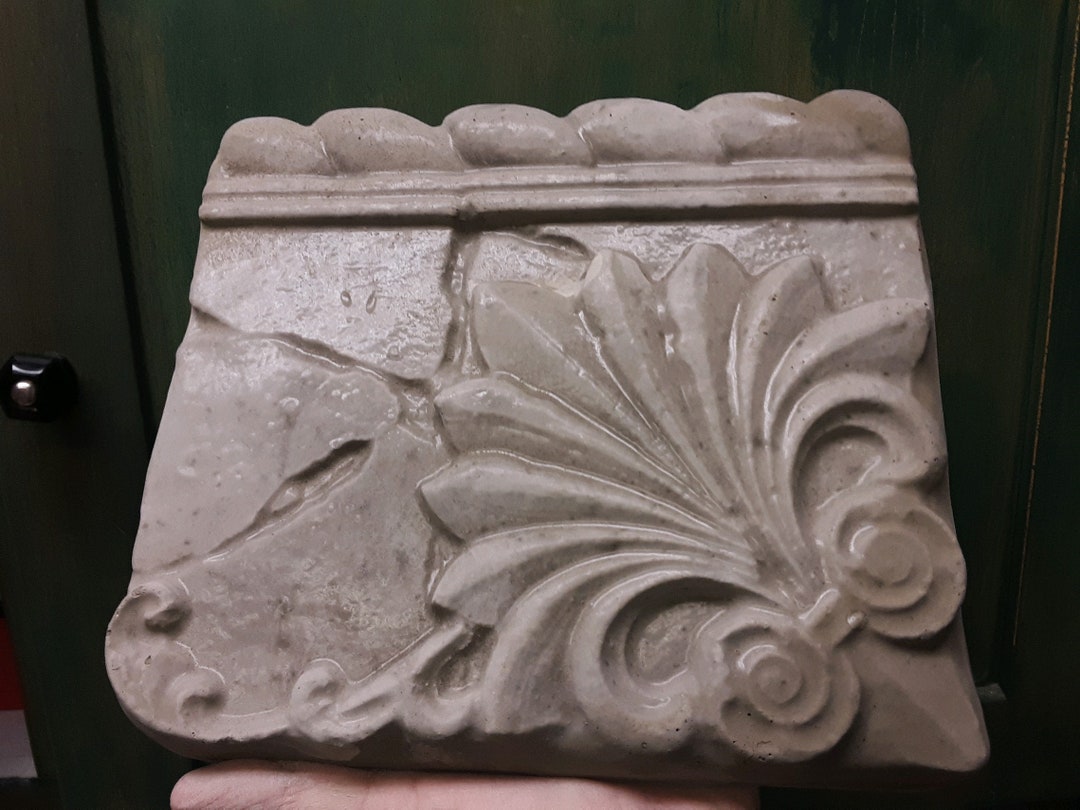 Acanthus Roman Relief With Scrollwork Concrete Plaque, Roman Motiff ...