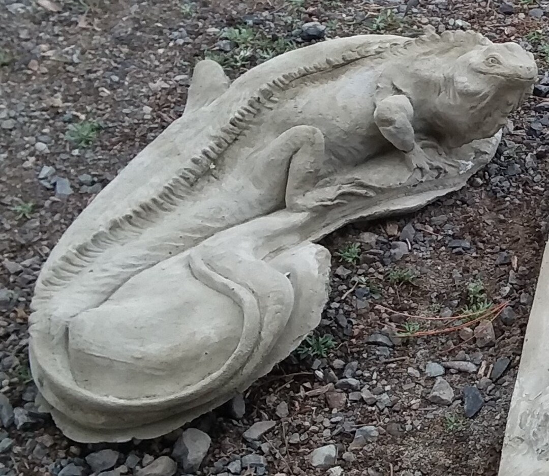 Large Concrete Iguana Statue: Pet Memorial, Lizard Reptile Decor - Etsy