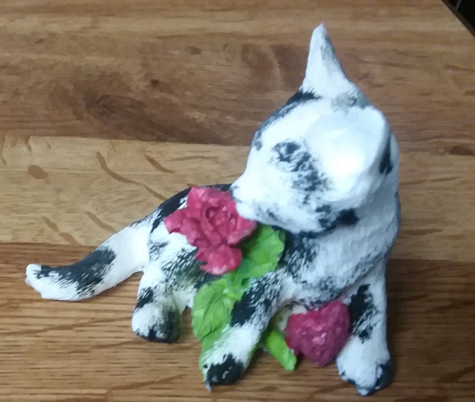 Cat Rose Resin Statue 2.5"tall, Memorial, Pet, Cat, Resin, Statue, Cat ...