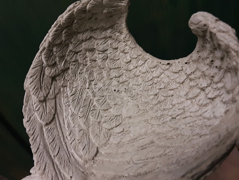 Heart Shaped Angel Wings Concrete Statue - Memorial Decor - Etsy