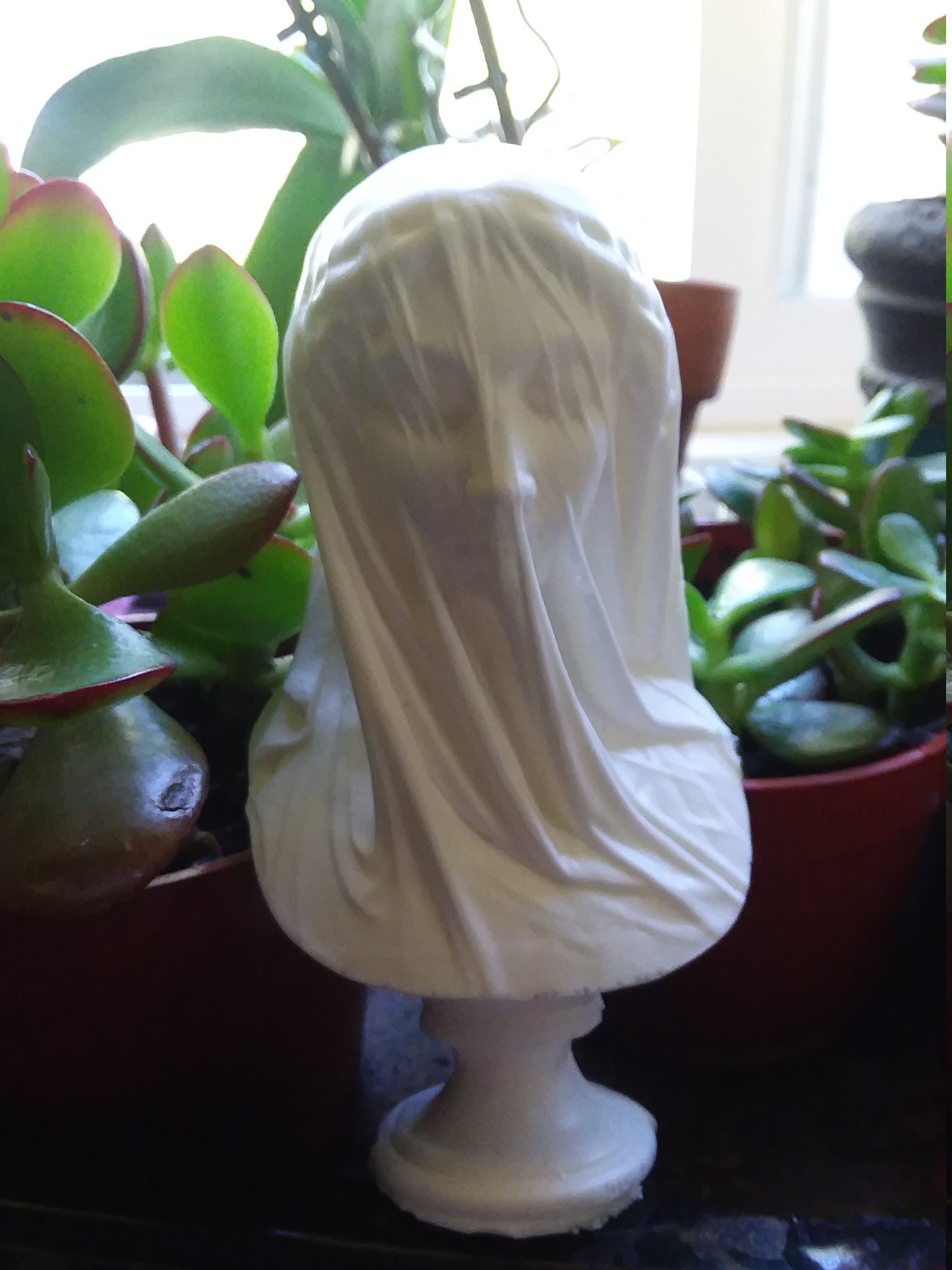 Veiled Maiden Resin Bust on Pedestal Statue - Etsy
