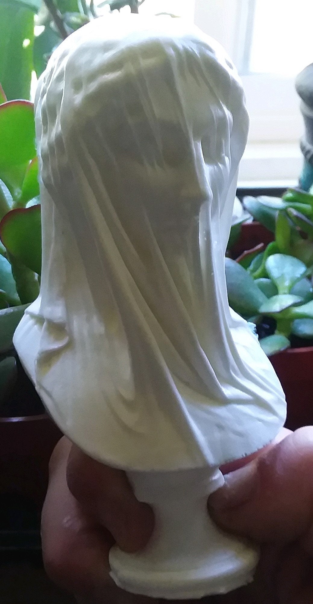 Veiled Maiden Resin Bust on Pedestal Statue - Etsy