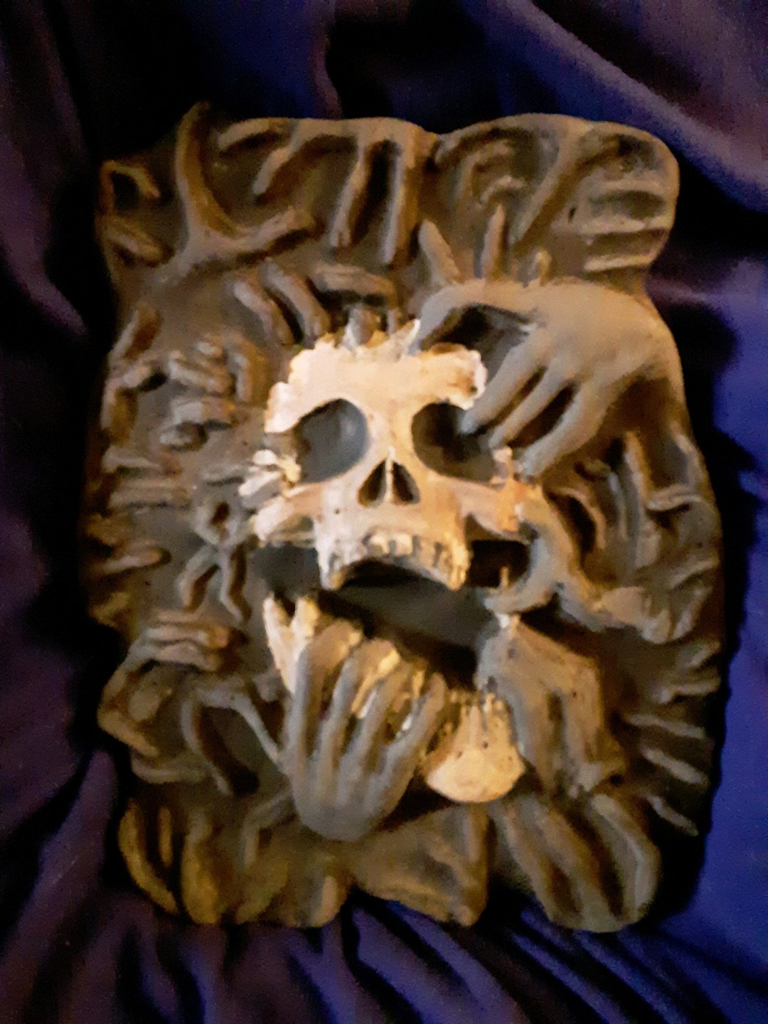 Ripping Apart Skull Concrete Plaque: Morbid Halloween Decor - Etsy