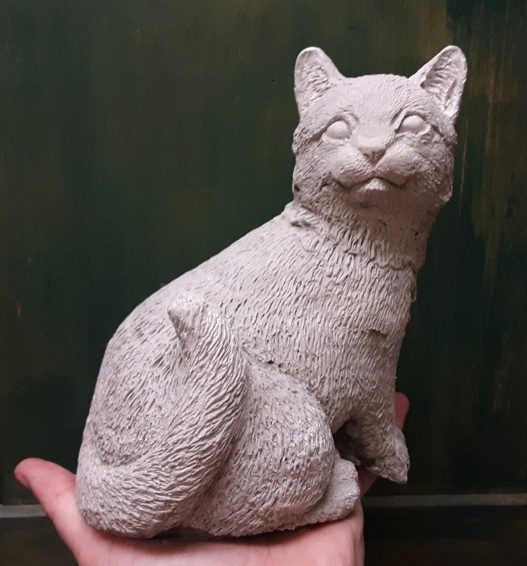 Cat Sitting Large Concrete Statue, Cat Statue, Concrete Statue, Kitten ...