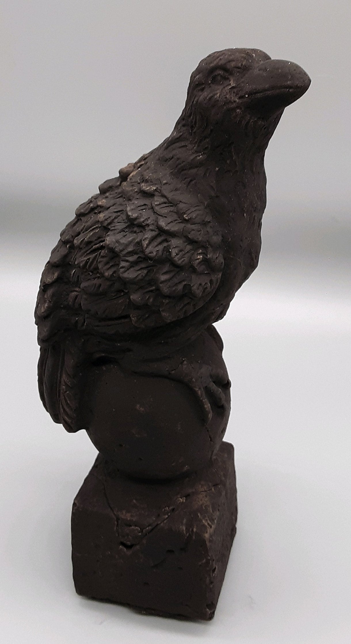 Very Detailed Statue of a Crow on Ball Concrete Statue - Etsy