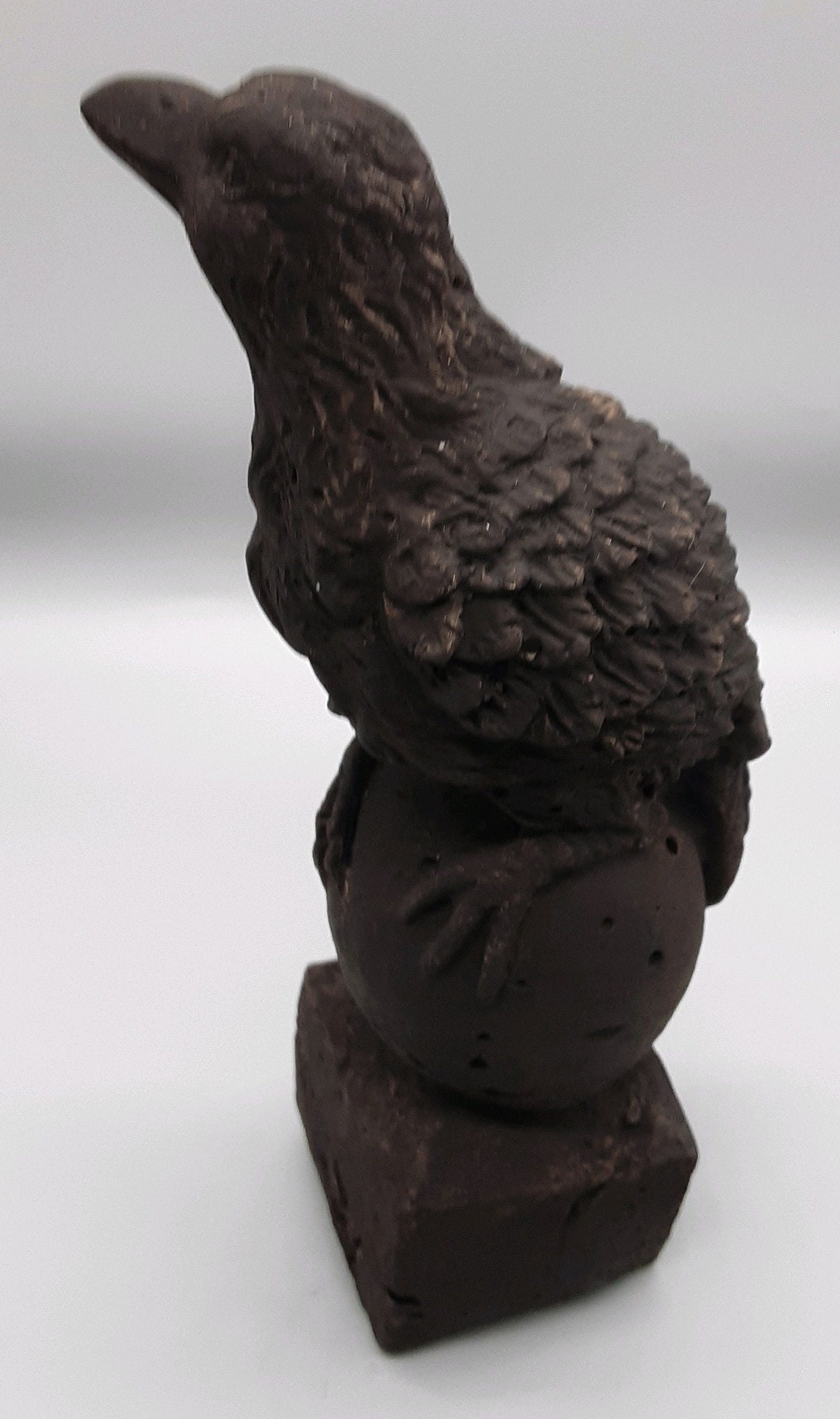 Very Detailed Statue of a Crow on Ball Concrete Statue - Etsy