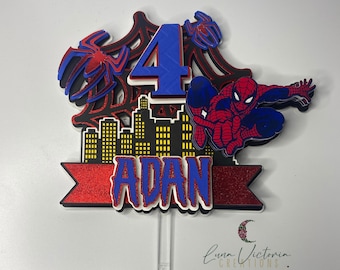 Spider-man Cake Topper Set - Etsy