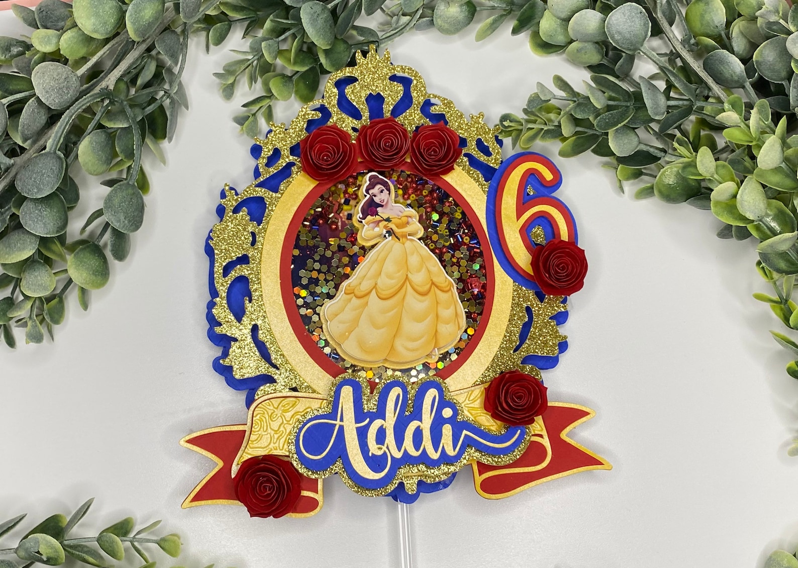 Princess Belle Cake Topper SHAKER Beauty and the Beast | Etsy