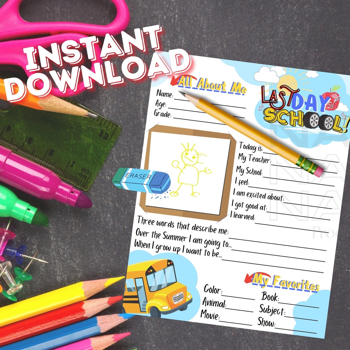 Back to School Questionnaire, First Day of School Questionnaire ...