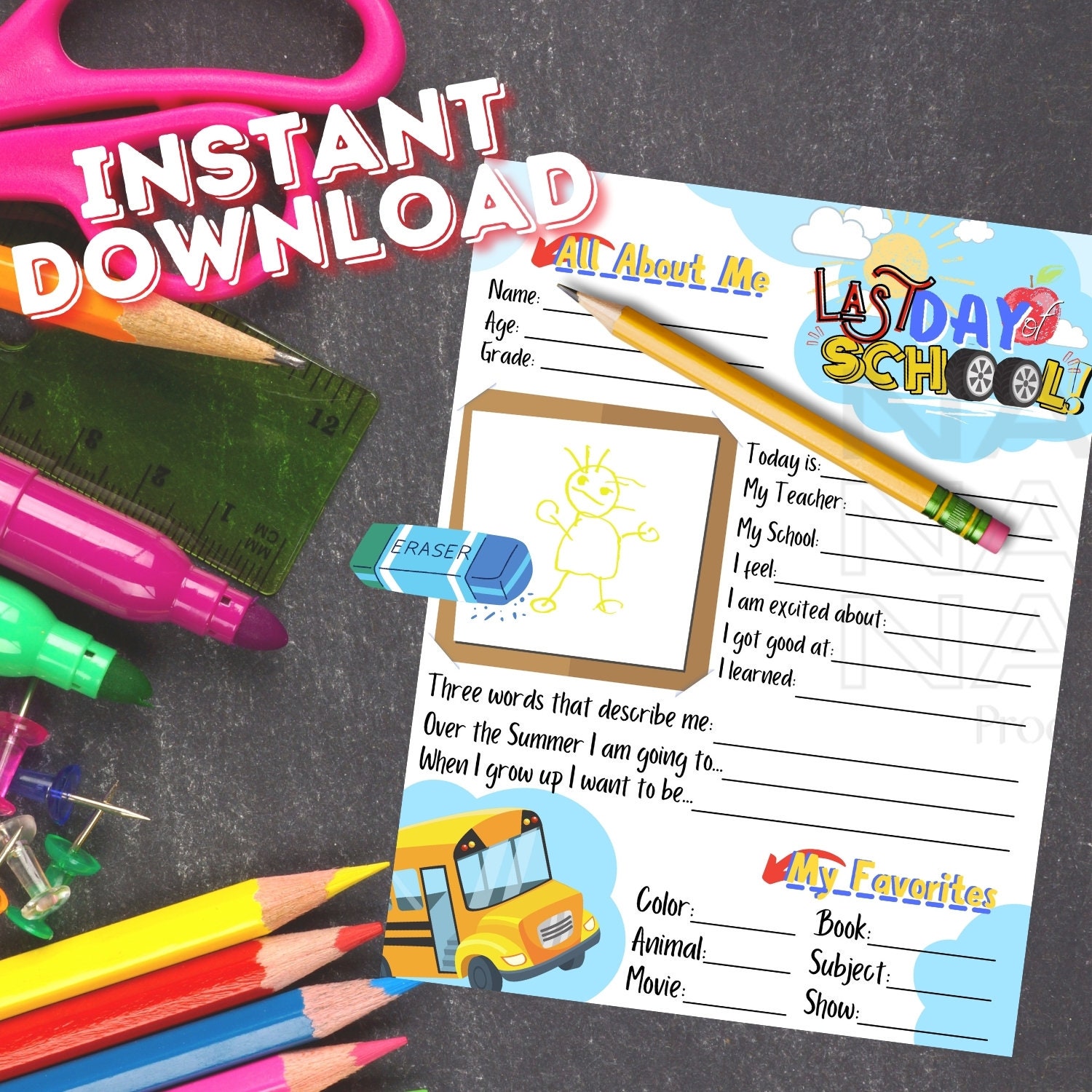 Back to School Questionnaire, First Day of School Questionnaire ...