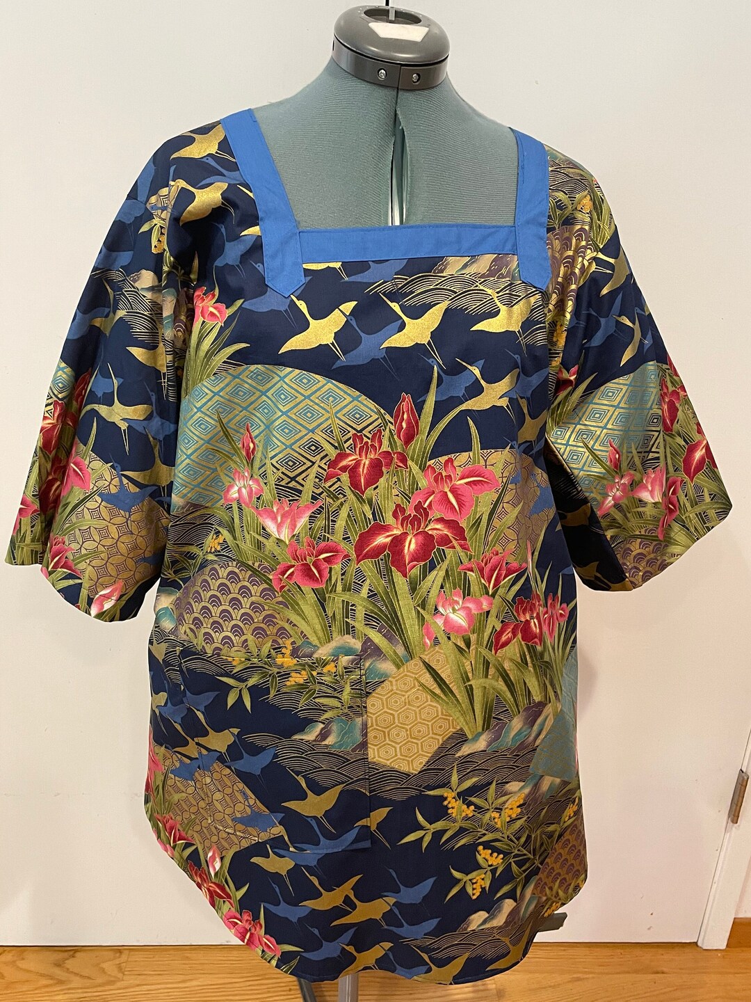 Navy Iris and Cranes Mama San Apron - Etsy
