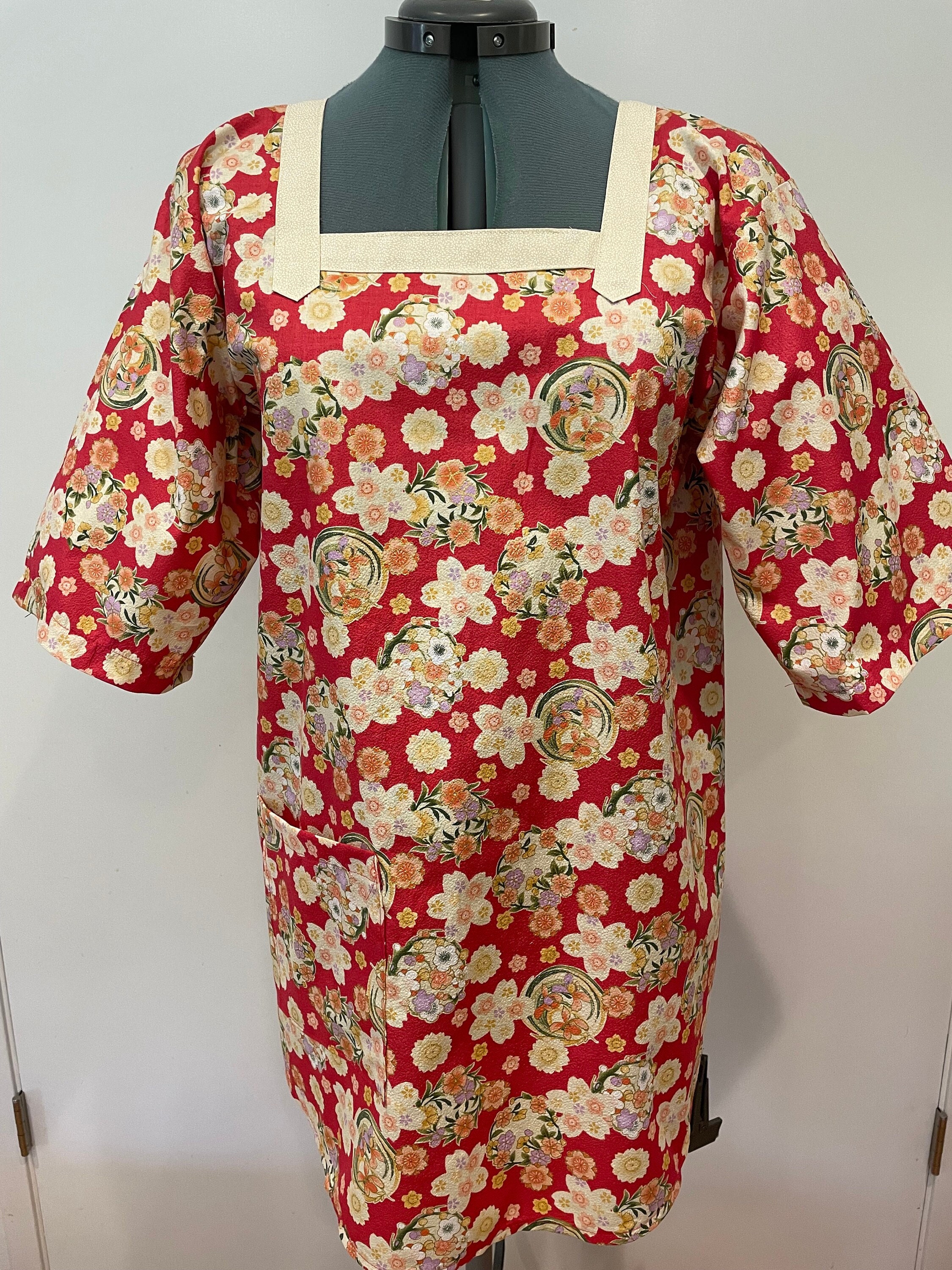 Red Floral Mama San Apron - Etsy