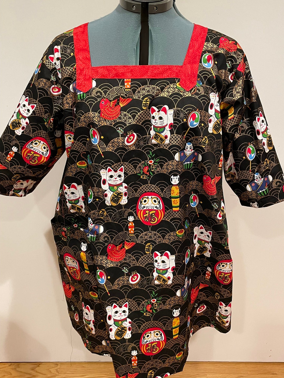 Black Daruma Mama San Apron - Etsy