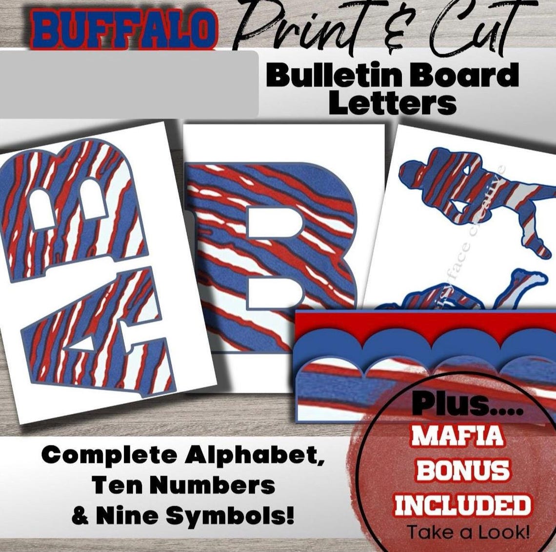 Buffalo Mafia Football Digital Print & Cut Letters and Numbers, Buffalo ...