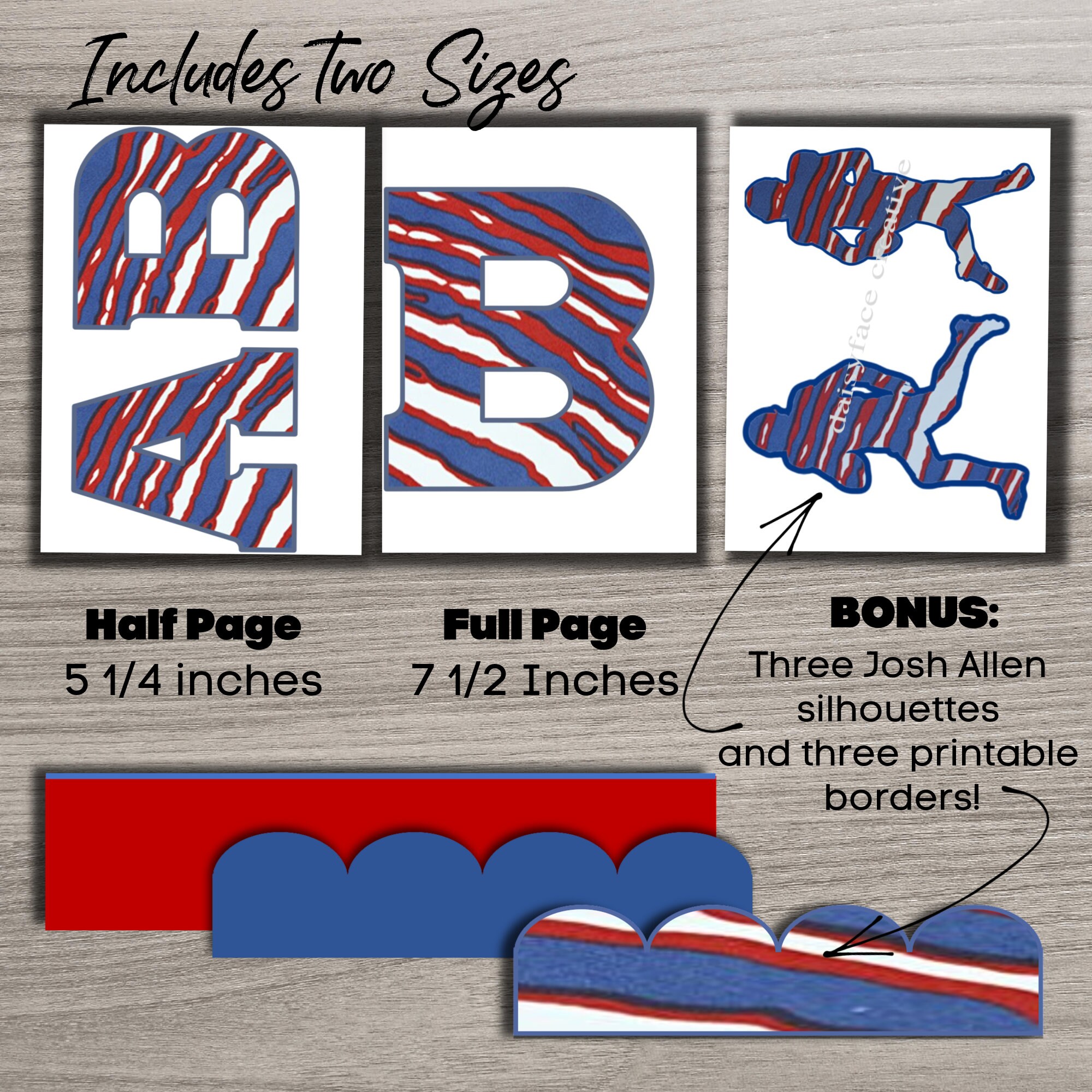 Buffalo Bills Print and Cut Bulletin Board Letters, Buffalo Bills ...