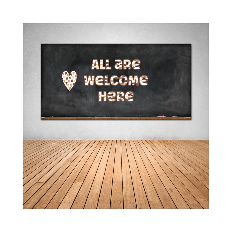 Print and Cut Bulletin Board Letters All Are Welcome Here Theme ...